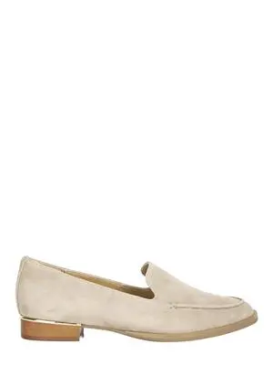 RAG & CO Neutrals Anna Taupe Suede Leather Loafers By - Black