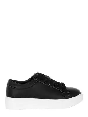 RAG & CO Strider Studs Embellished Chunky Sneakers In By - Black