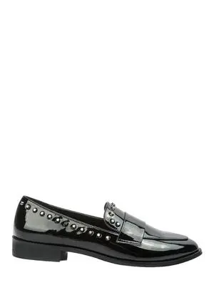 RAG & CO Emilia Patent Stud Penny Loafers In By - Black
