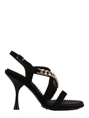 RAG & CO Domeda Metal Chain Embellished Sandals By - Black