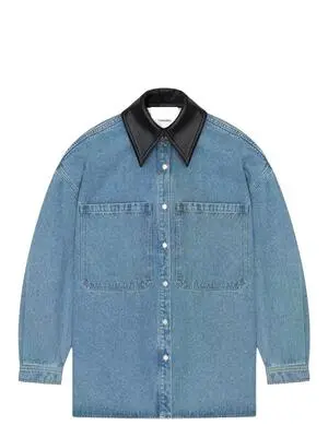 Nanushka Beaux Denim Shirt - Blue