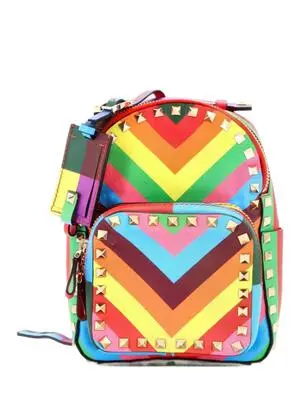 Valentino Garavani 1973 Rockstud Striped Leather Mini Backpack - Multicolour