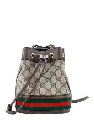 Gucci Ophidia Gg Coated Canvas Mini Bucket Bag - Brown