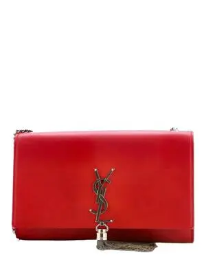 Saint Laurent Classic Monogram Tassel Leather Medium Crossbody Bag - Red