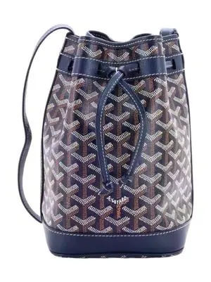 Goyard Petit Flot Coated Canvas Pm Bucket Bag Blue