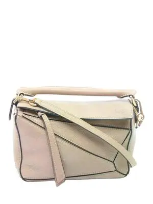 Loewe 2010s Mini Puzzle 2way Tote Bag Neutrals