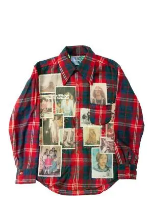 BETTER WITH AGE Menage Patchwork Flannel Shirt Red