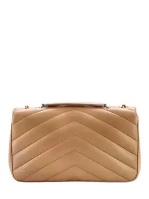 Saint Laurent Loulou Nm Matelasse Chevron Leather Medium Shoulder Bag - Neutrals