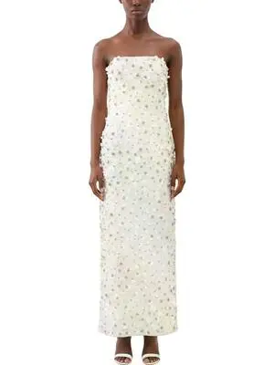 SIMKHAI Serafina Floral-appliqué Strapless Dress