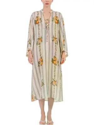 Agua Bendita Datil Valle Kaftan Dress - Neutrals