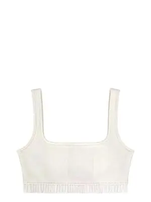 ENTIRE STUDIOS Logo-patch Ribbed Bralette - Neutrals