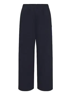 SKIMS Classic Straight-leg Cotton-fleece Trousers - Navy