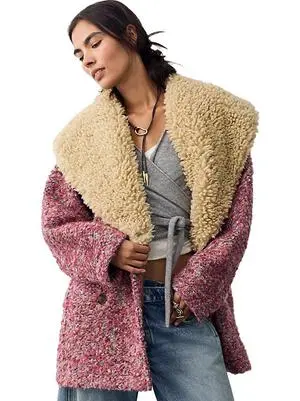 We The Free Confetti Cozy Coat Jacket At - Raspberry