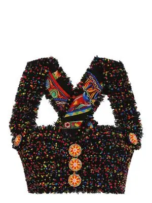Dolce & Gabbana Tweed Top Shirts And Tops - Multicolor