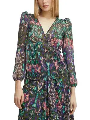 MORGAN Puff-sleeve Blouse - Green