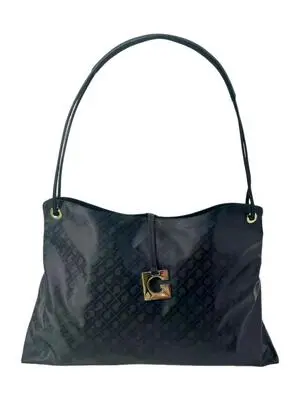 GHERARDINI Monogram-print Logo-plaque Shoulder Bag - Grey