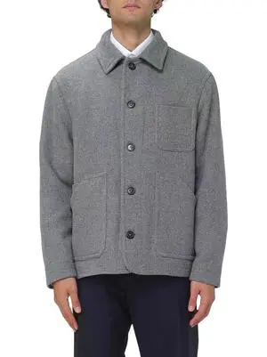 BROOKSFIELD Patch-pocket Wool-blend Coat - Grey