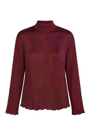 VINCE Crinkled-finish High-neck Top