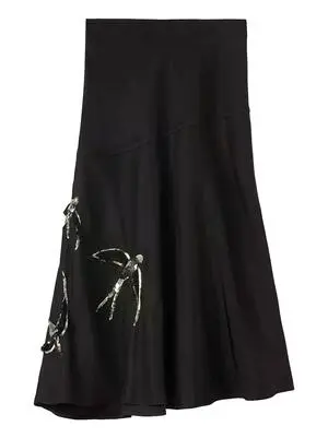 JIL SANDER Sequin-embroidered Asymmetric Flared Midi Skirt