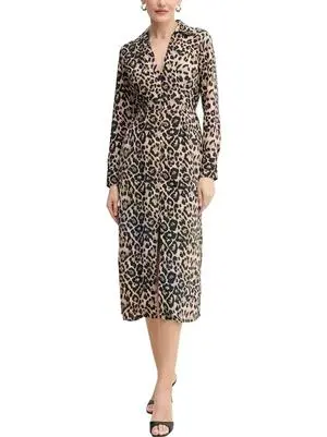 MORGAN Leopard-print Midi Dress - Neutrals