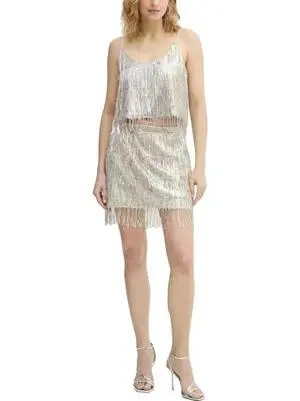 HAVEONE Sequin-embellished Fringed Top - Silver