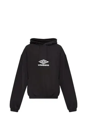 UMBRO Logo-print Drawstring Hoodie - Black