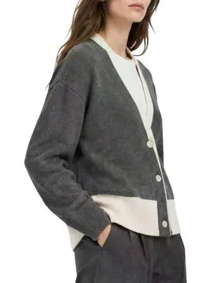 Seventy 19.70 Colour-block V-neck Cardigan - Grey