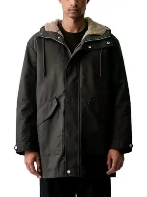 Marc O'polo Fleece-lined Hooded Coat - Grey