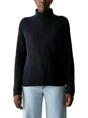 Marc O'polo Ribbed-knit Raglan-sleeve Sweater - Blue