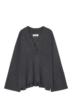 PSOPHIA V-neck Wool Sweater - Grey