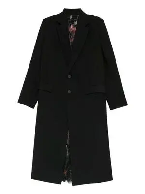 QUETSCHE Notched-lapels Single-breasted Coat - Black
