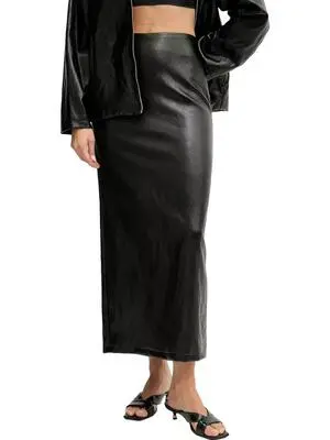 HAVEONE Rear-slit Skirt - Black