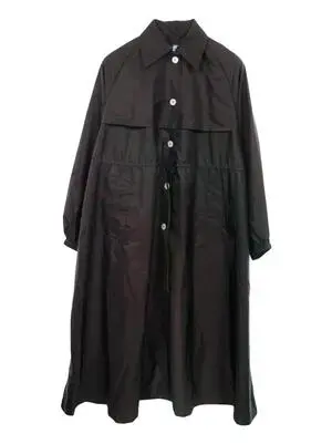Prada 2010s Re-nylon Convertible Collar Coat - Black