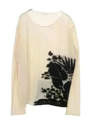 Saint Laurent 2010s Botanical-print Sweater - Neutrals