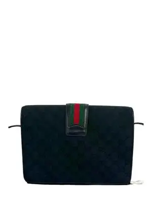 Gucci 20th Century Gg Canvas Web Crossbody Bag - Black