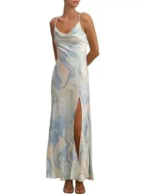 EVER NEW Tyler Cowl-neck Satin Maxi Dress