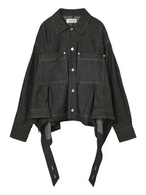 PSOPHIA Contrast-stitch Denim Jacket - Grey