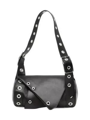 LIMI FEU Eyelet-embellished Cylinder Shoulder Bag - Black