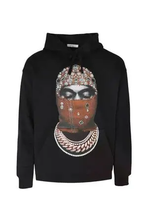 IH NOM UH NIT Graphic-print Drawstring Hoodie - Black