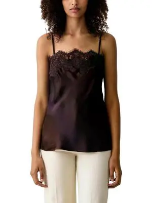 Luisa Spagnoli Lezioni Lace-trim Camisole Blouse - Brown