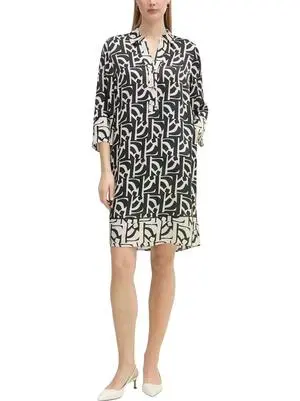 MARC AUREL Monogram-print Mini Dress - Black