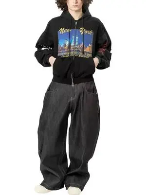 PROTOCOL INDEX Curved-seam Jeans - Blue
