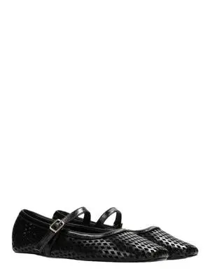 MEXX Perforated Buckle-strap Ballet Flats - Black