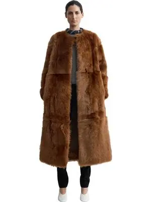TOTEME Silky Shearling Coat - Ginger