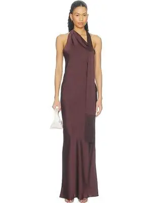 Amanda Uprichard Sonya Maxi Dress With Fringe In . Also - Brown