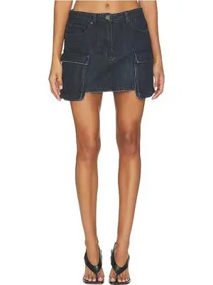 Courtney Zheng Denim Cargo Mini Skirt In . Also - Blue