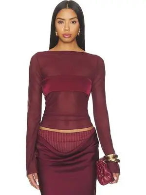 BENNI Lola Long Sleeve Top In . Also - Wine