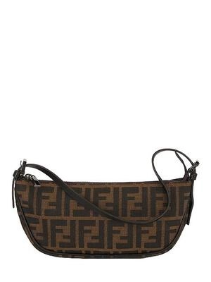 FWRD RENEW Fendi Zucca Pochette Shoulder Bag - Brown