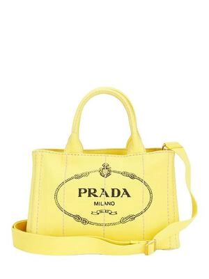 FWRD RENEW Prada Canapa Tote Bag - Yellow