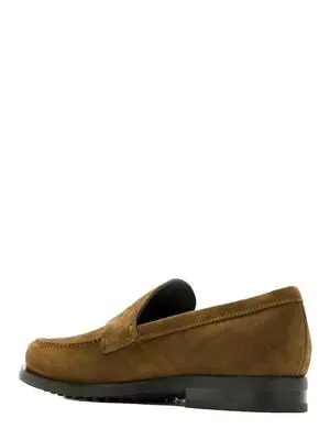 TOD'S Pebbled-sole Suede Penny Loafers - Brown